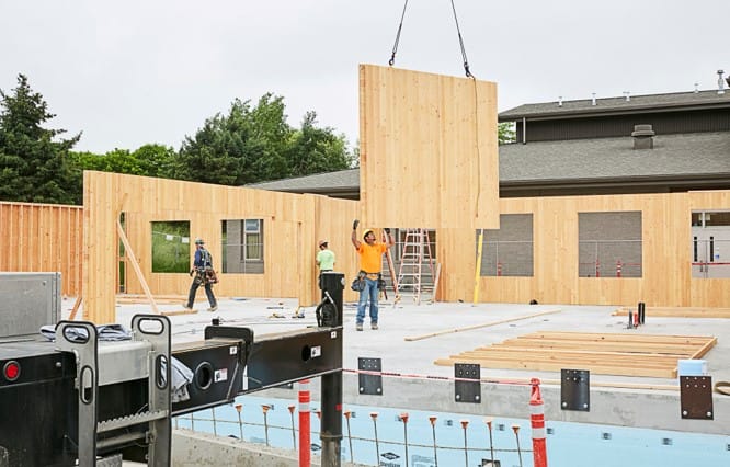 CLT Classrooms S160092 08 A N9 Construction Lift Wall Panel